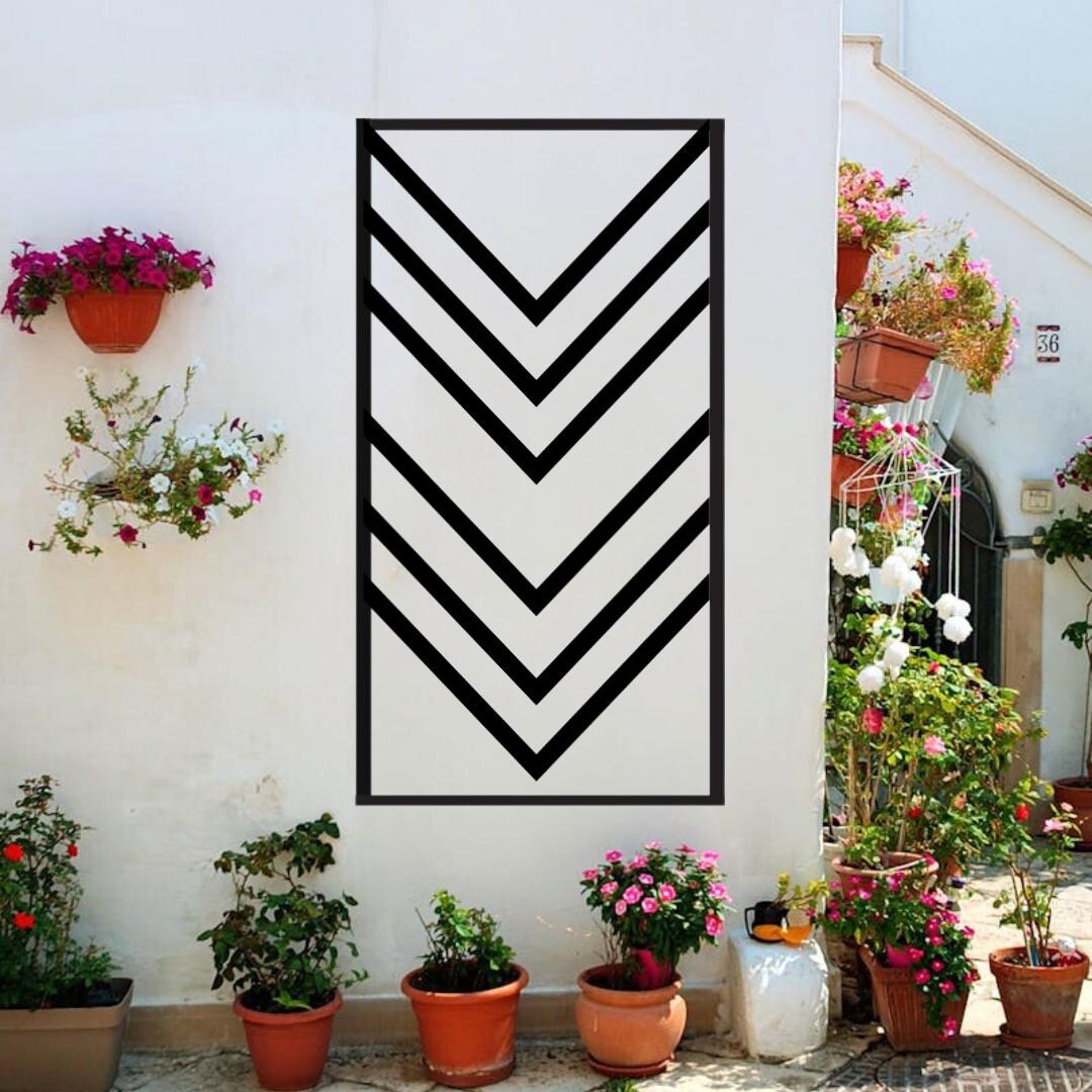 Architectural Grade Tall Solid Metal Trellis, Chevron Trellis, Metal ...