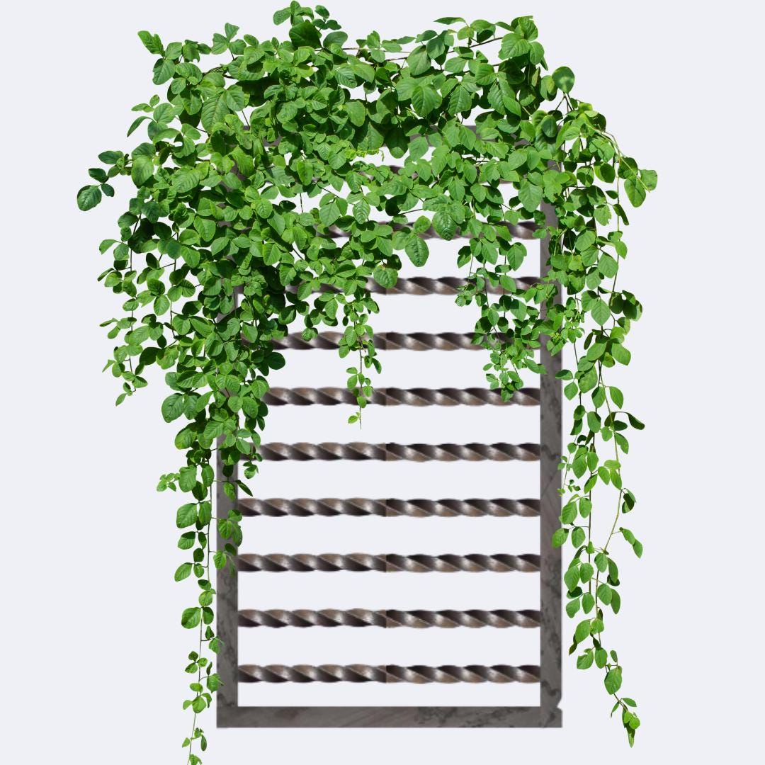 100% Solid Metal Trellis, Horizontal Bar Trellis, Twisted Solid Bar ...