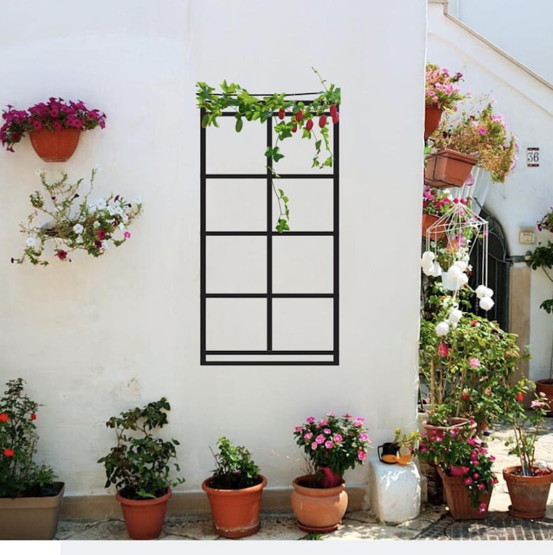 Welded Steel Trellises Mission Style Square Grid Wall Trellis, Custom ...