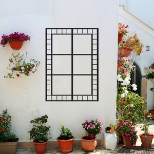 Ornate Iron Multi Square Grid Plant Trellis, Wall Mounted Trellis ...