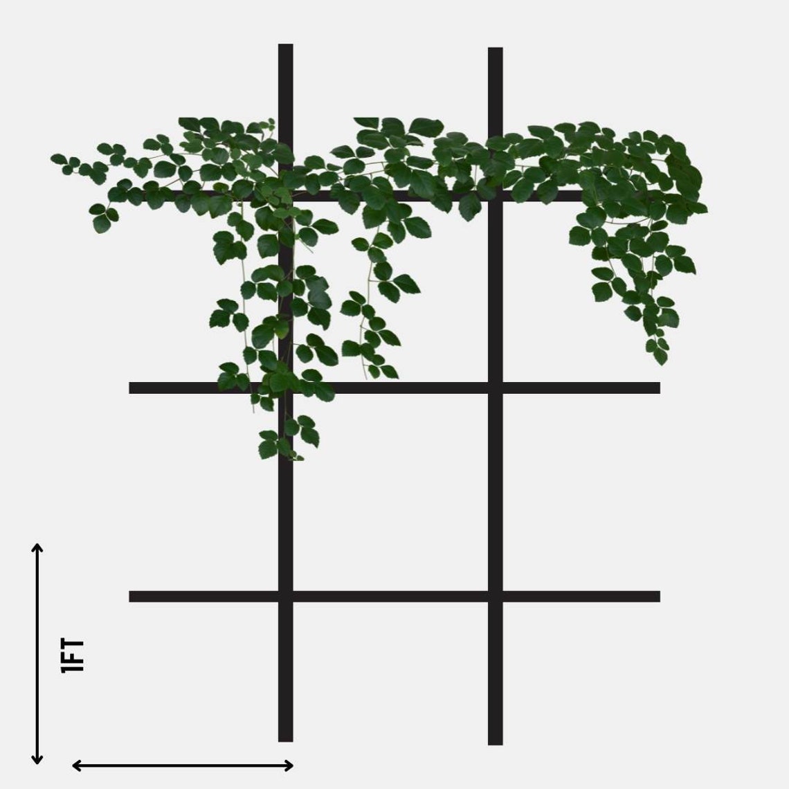 3ft Wide Modern Frameless Overlap Square Grid Trellis, Wall Mounted ...
