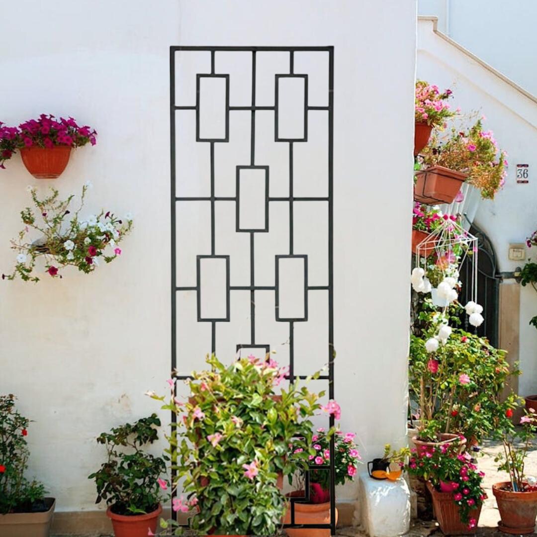 Solid Steel Panacea Trellis, Contemporary Tall Vertical Trellis Live ...