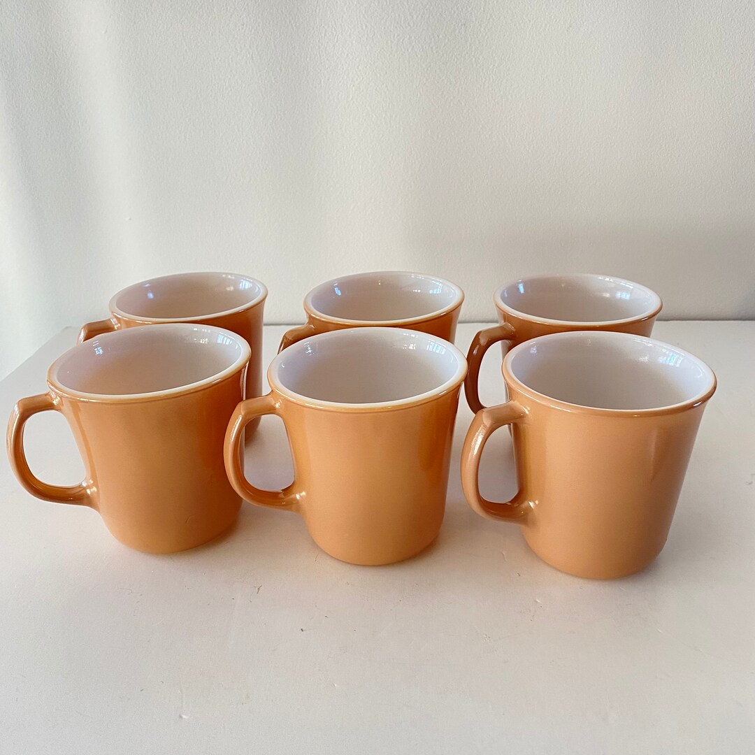 Vintage Mid-century Modern Pyrex Corning Butterscotch Glass Mugs - Set ...