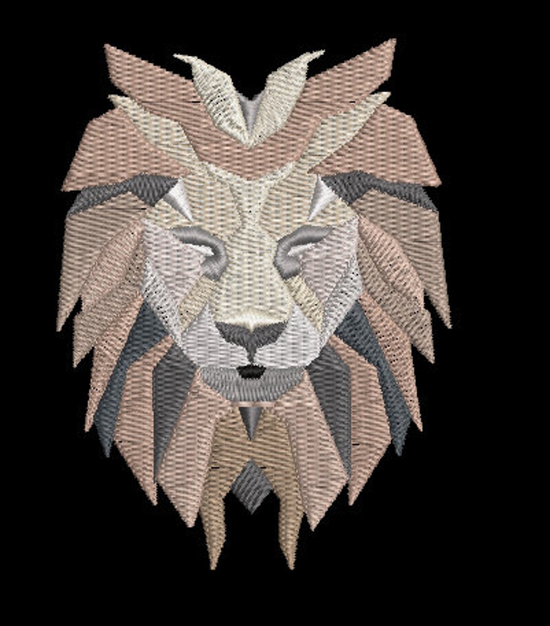 Abstract Lion Head Embroidery Design - Etsy