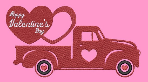 Red Truck Valentine's Day Design - Etsy