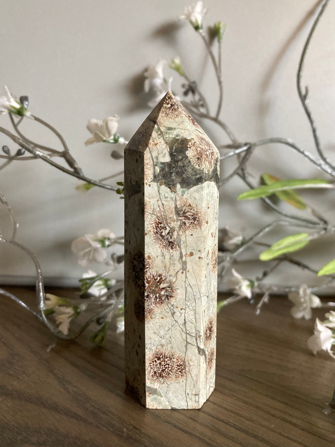 Green Flower Jasper Tower, Jasper Obelisk, Self Care Crystal - Etsy