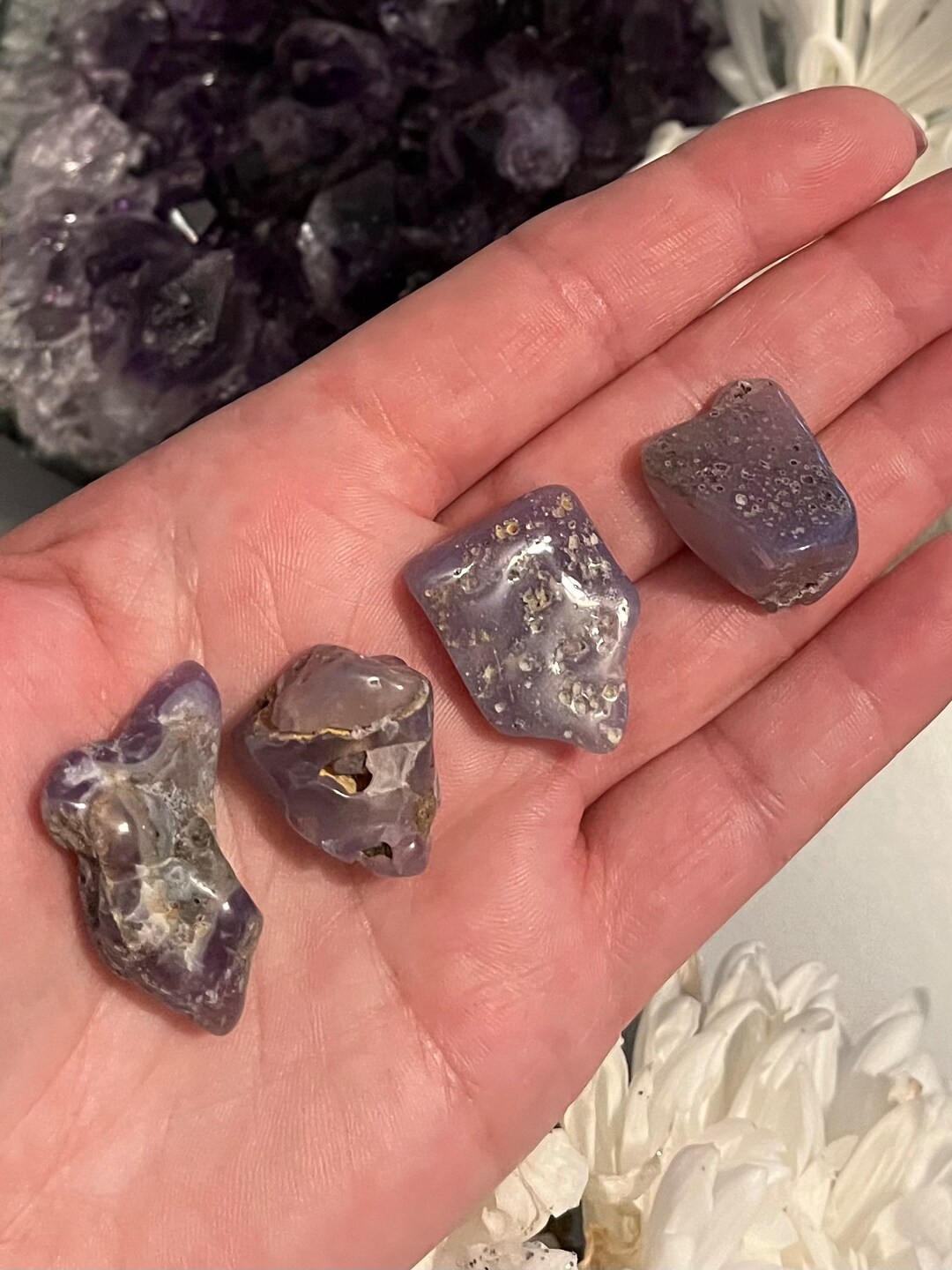 Holly Blue Agate, Oregon Agates, Self Care Crystal, Holley Blue - Etsy