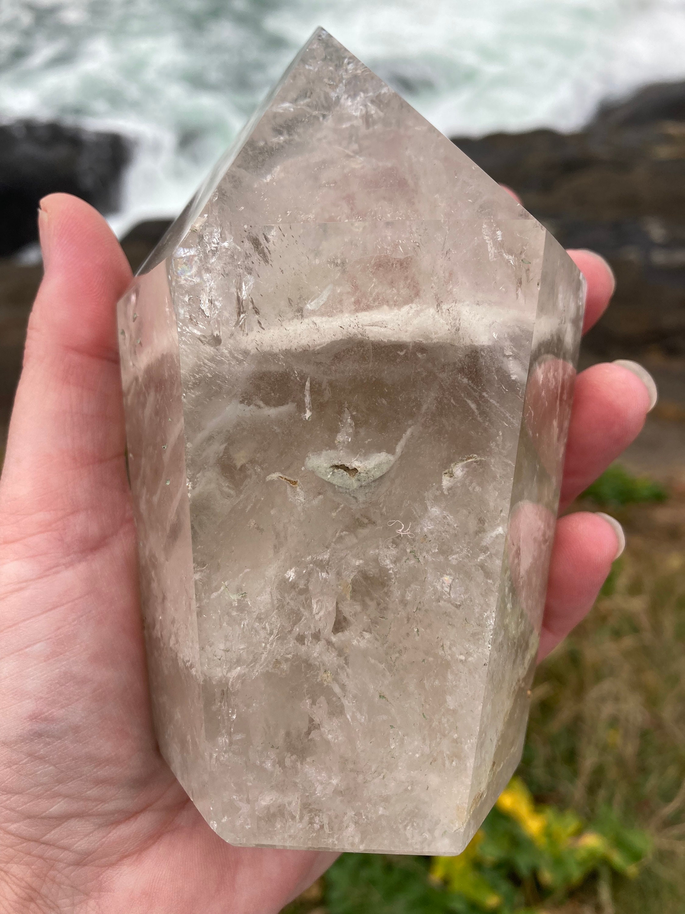 Home Décor Home & Living Rocks & Geodes Scenic Phantom Quartz Obelisk ...