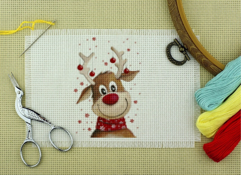 Rudolph Cross Stitch Christmas Pattern,reindeer Cross Stitch,digital ...