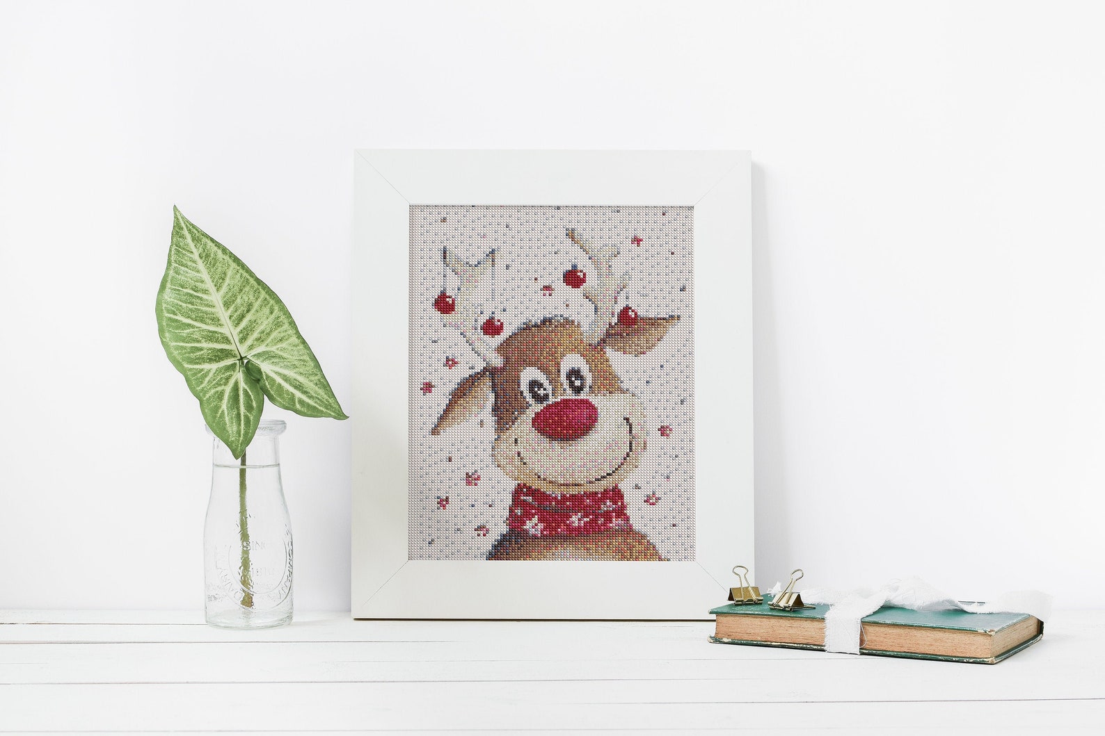Rudolph Cross Stitch Christmas Patternreindeer Cross - Etsy