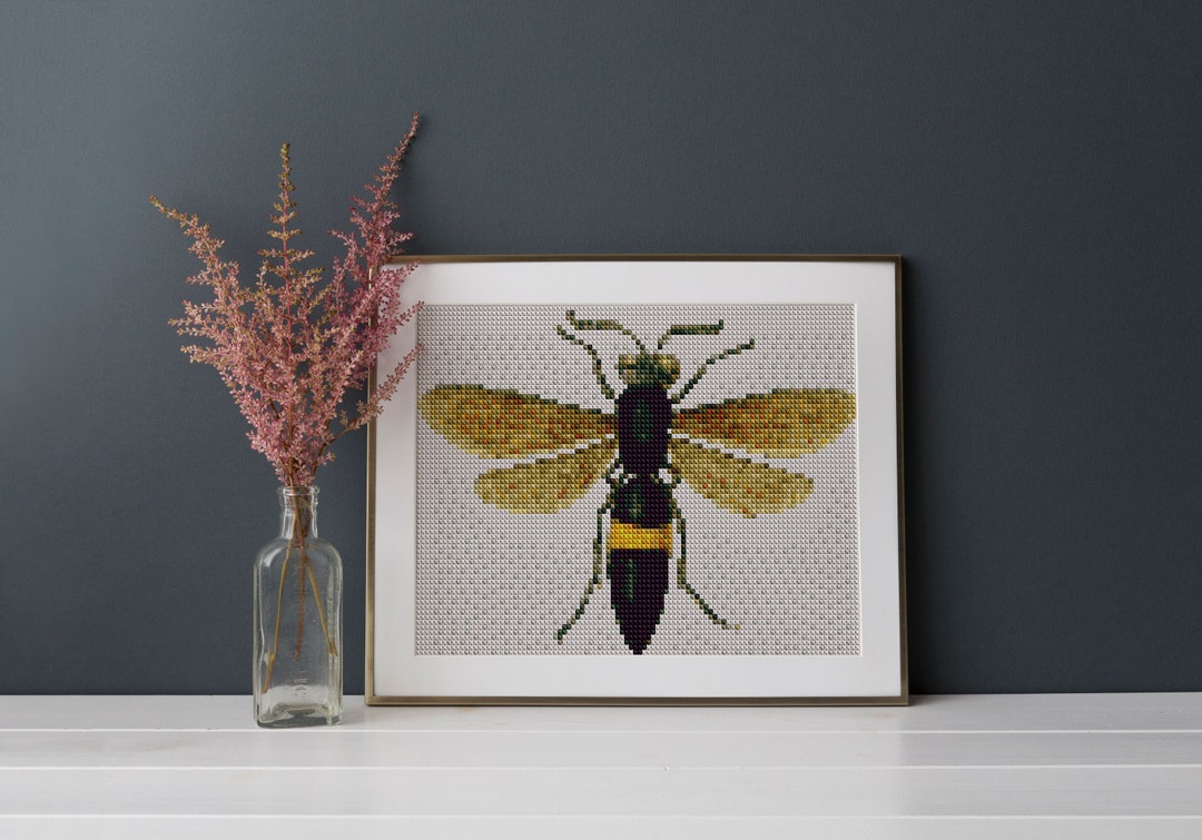 Insect Cross Stitch Pattern, Wasp Cross Stitch, Digital Pattern, DMC ...