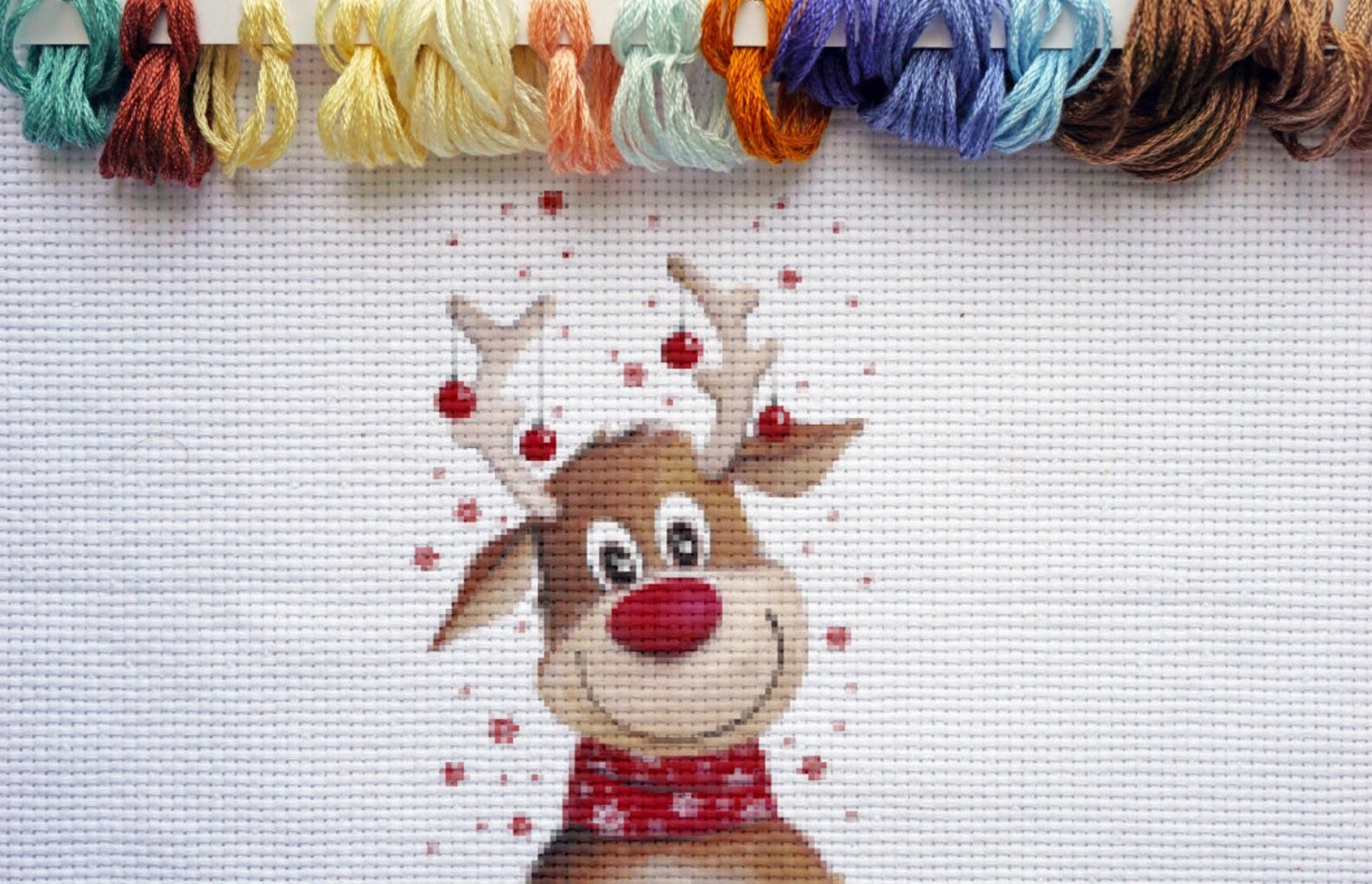 Rudolph Cross Stitch Christmas Patternreindeer Cross - Etsy