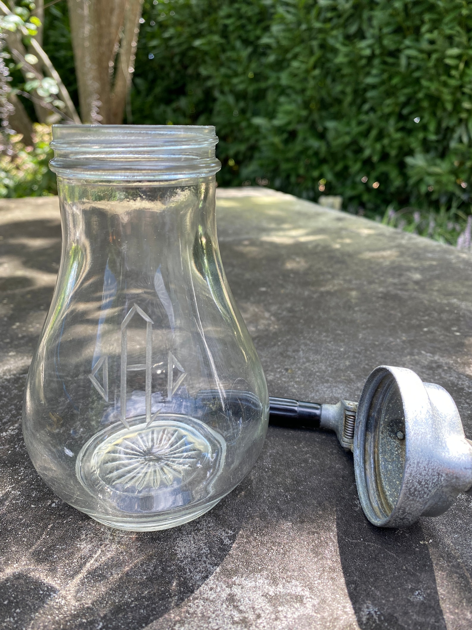 Retro Monogrammed Glass Syrup Dispenser With Metal Lid - Etsy