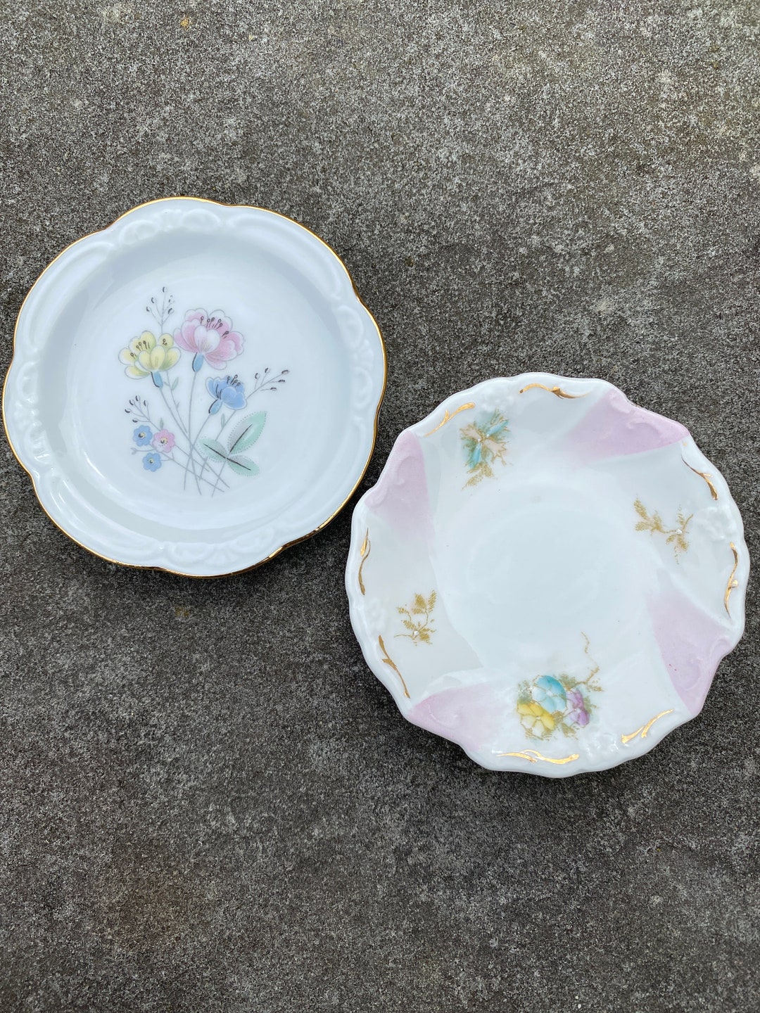 Two Floral Pastel Vintage Butter Pats - Etsy