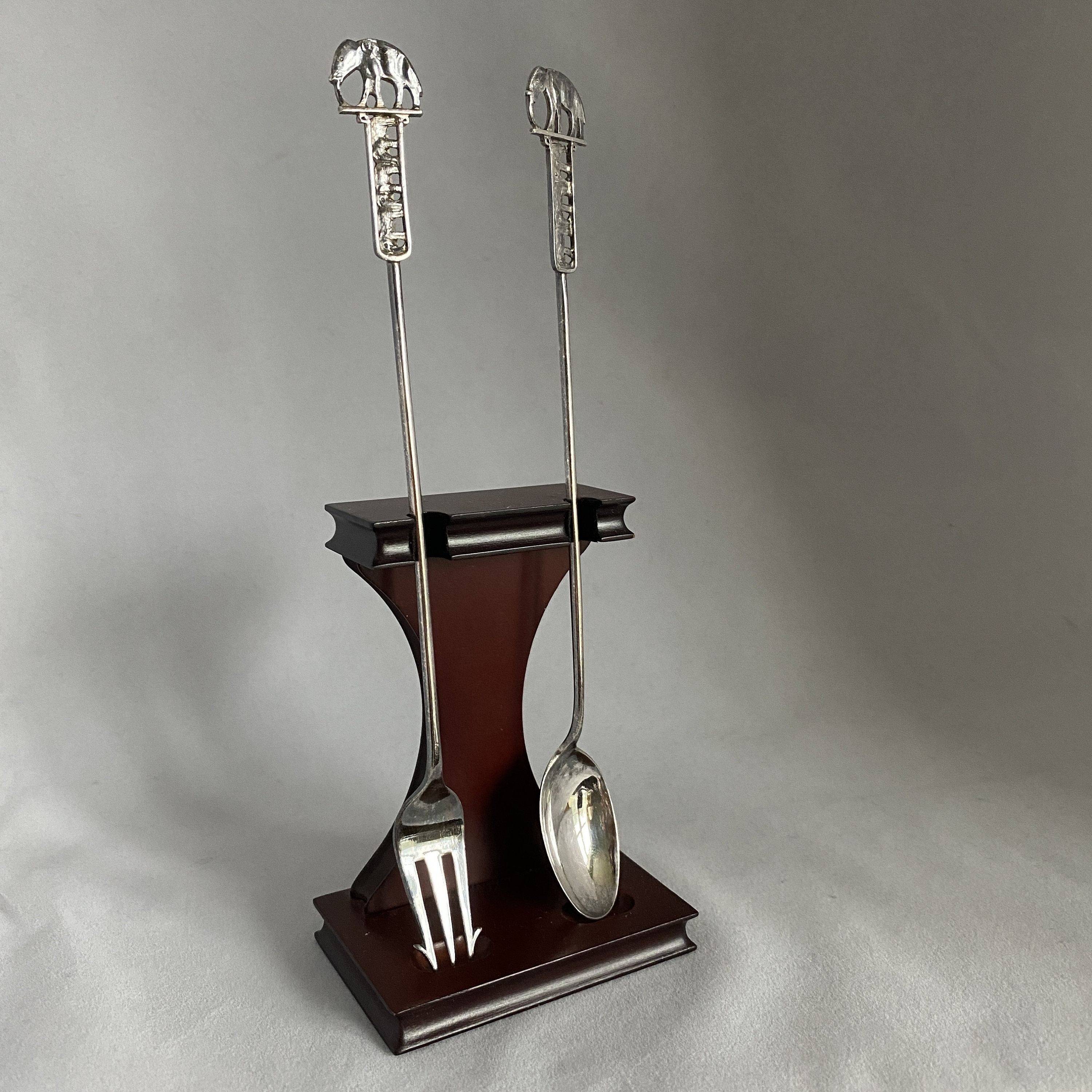 Vintage Pair of Elephant Fork and Spoon for Bar - Etsy
