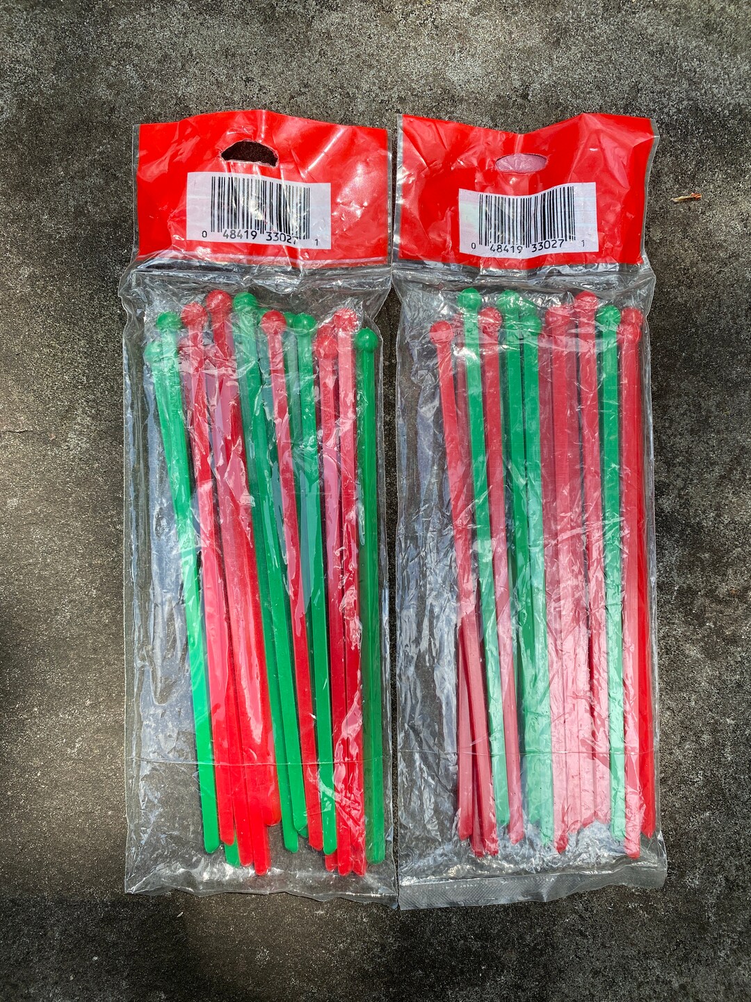 Red and Green Plastic Stirrers for Christmas Cocktails and Crafts - Etsy