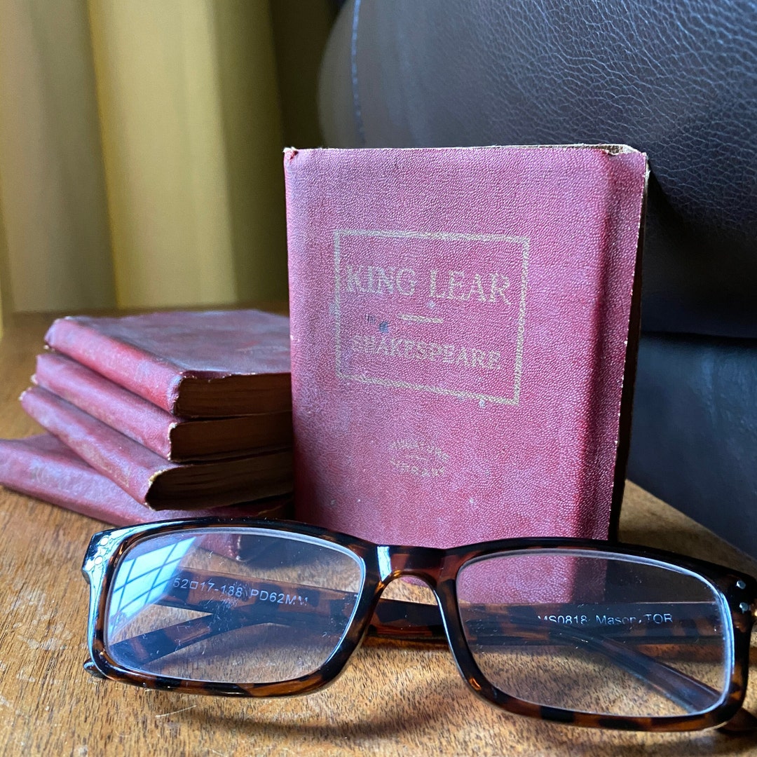Five Red Leather Books in Miniature Library by Shakespeare and Victor ...