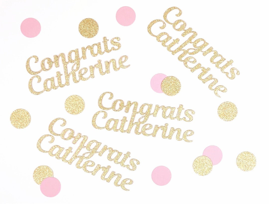 Custom Glitter Congrats Confetti, Personalized Name Confetti ...