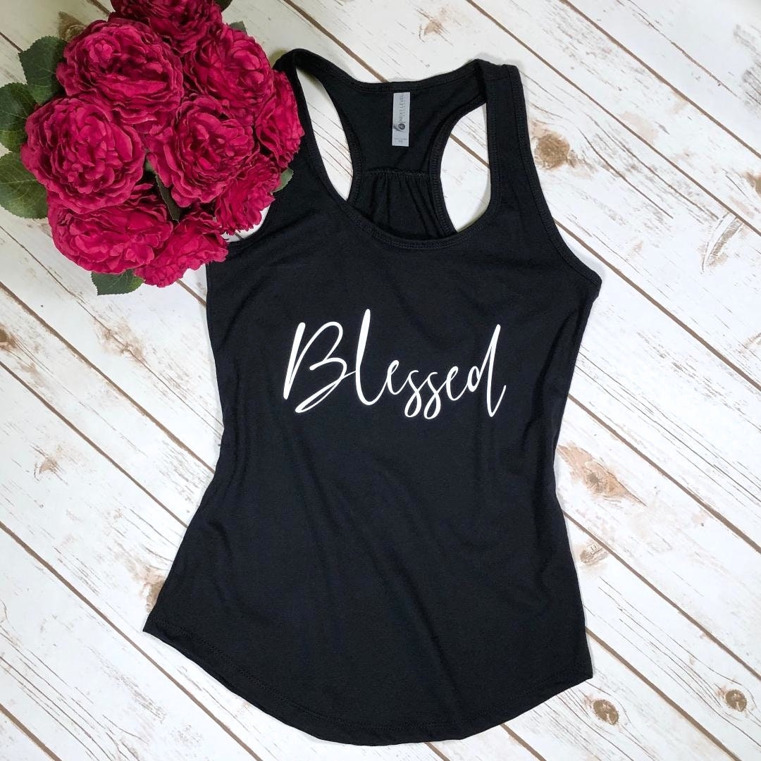 Blessed Tank Top Blessed Racerback Tank Women's Black - Etsy