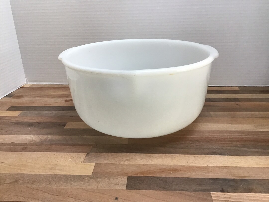 Vintage Fire King Large White Glass Mixing Bowl for Sunbeam-1960s - Etsy