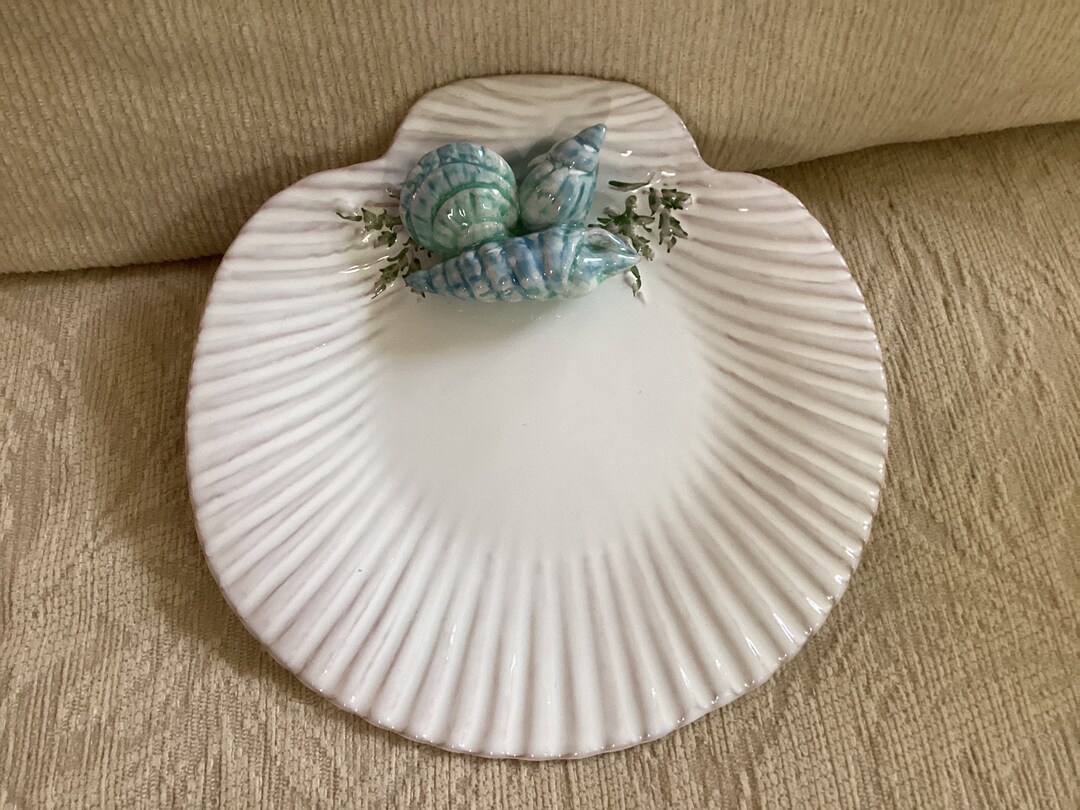 Scallop Shell Ceramic Dish: 3D Seashells, Made in Portugal - Etsy