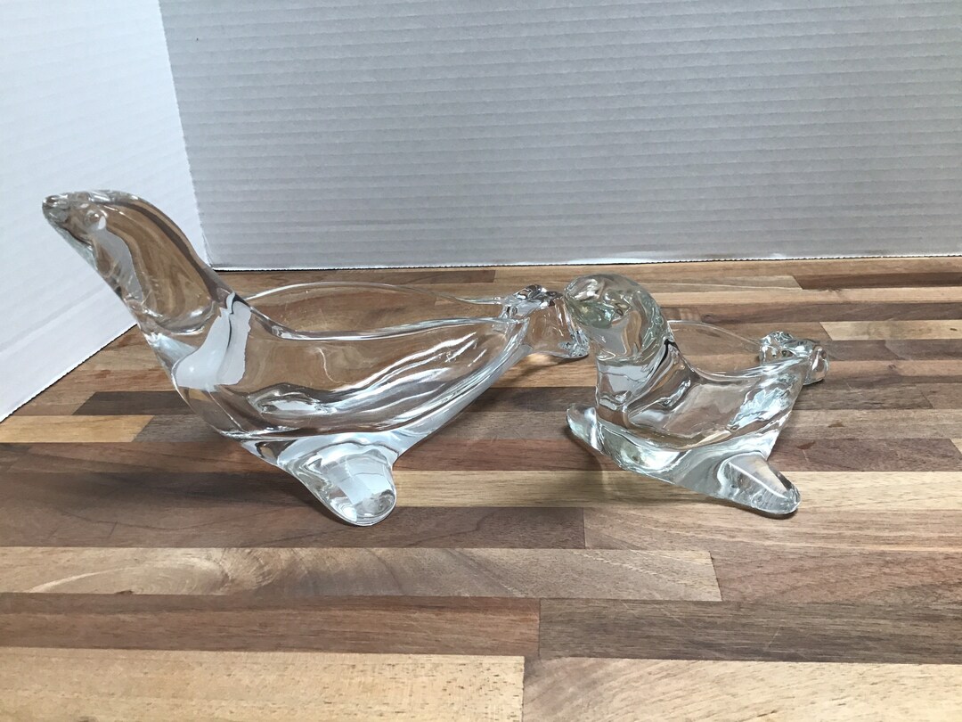 Vintage Sasaki Crystal Seal or Sea Lion - Art Glass, Figure or Bowl ...