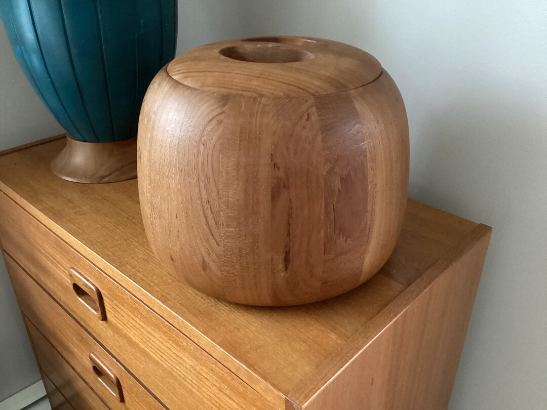 Unique Midcentury Modern Dansk Spherical or Round Shape Teak Ice Bucket ...
