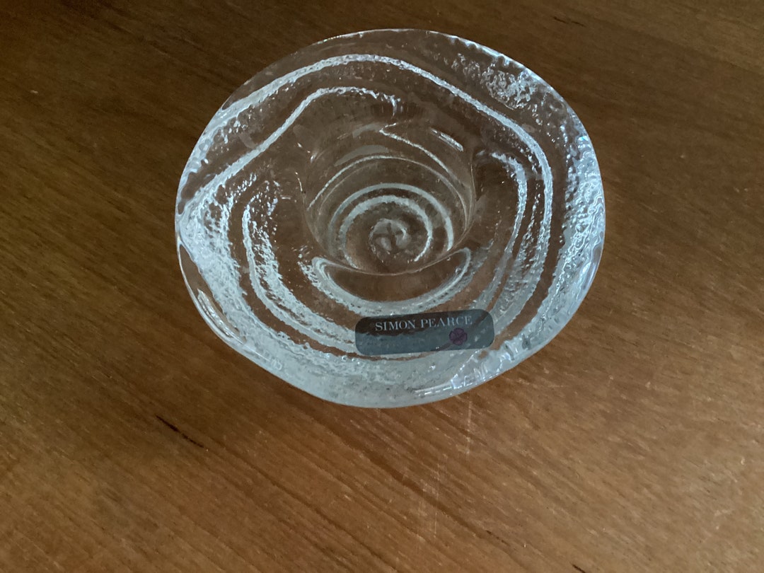 Simon Pearce Round Crystal Candle Holder, Tealight Holder or Votive ...