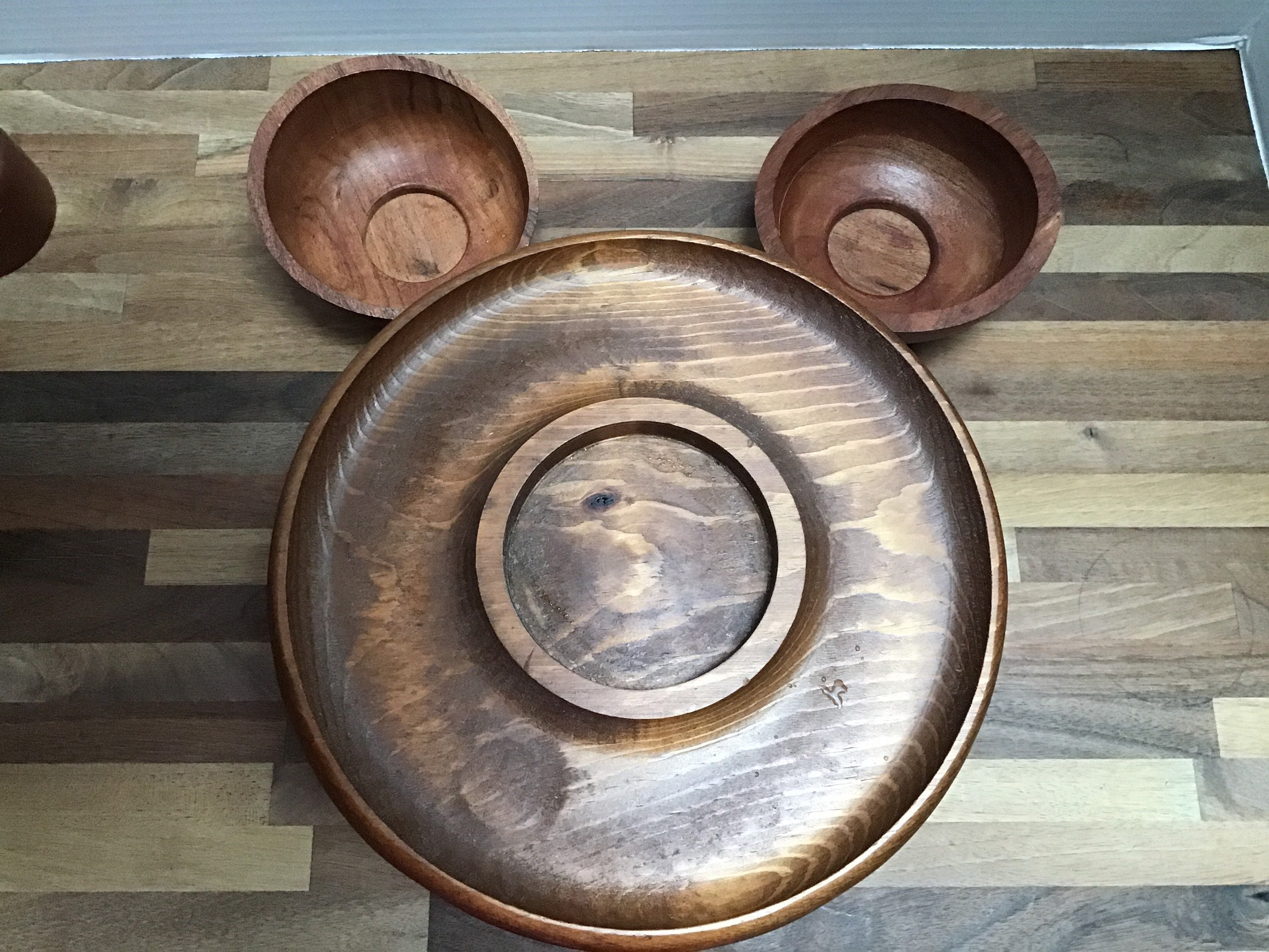 Assortment of Midcentury Teak Serving Pieces Including Salt and Pepper ...