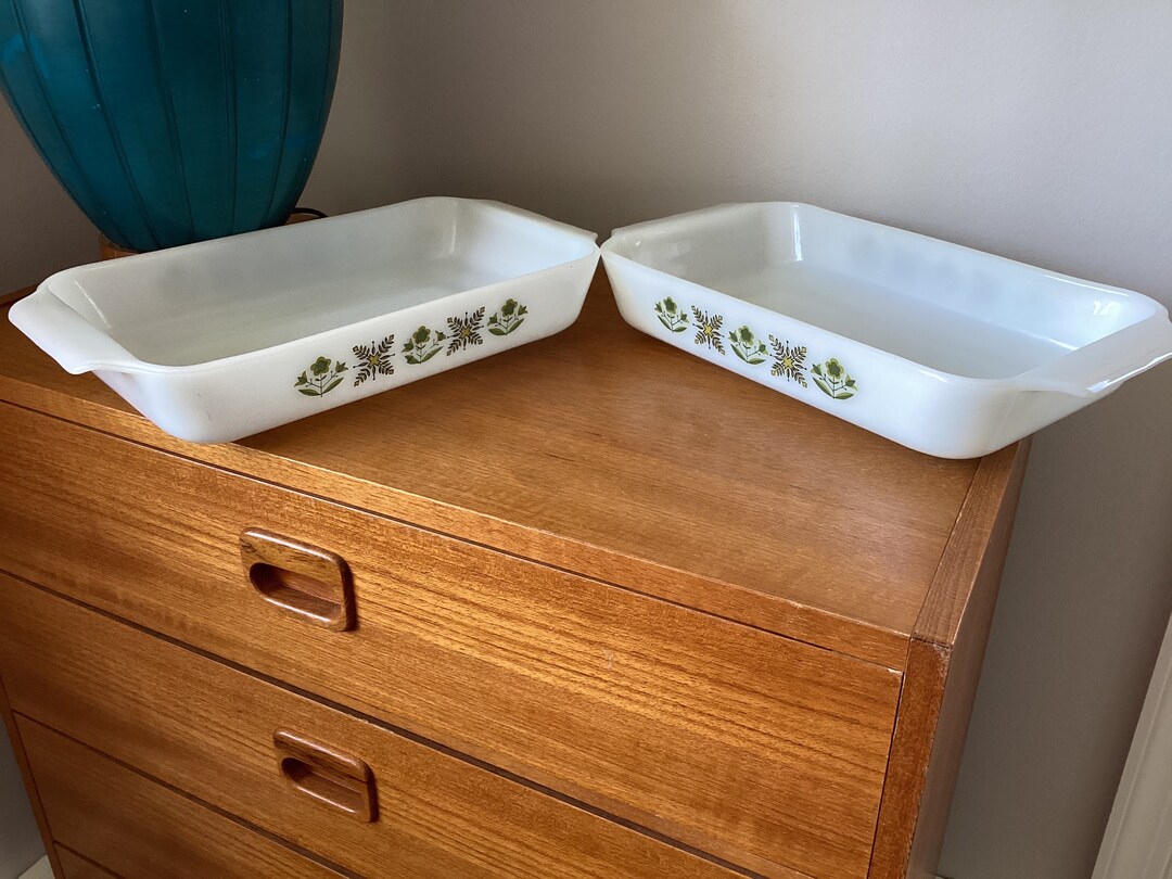 Vintage Fire King Rectangular Casserole Dishes in the Retired “meadow ...