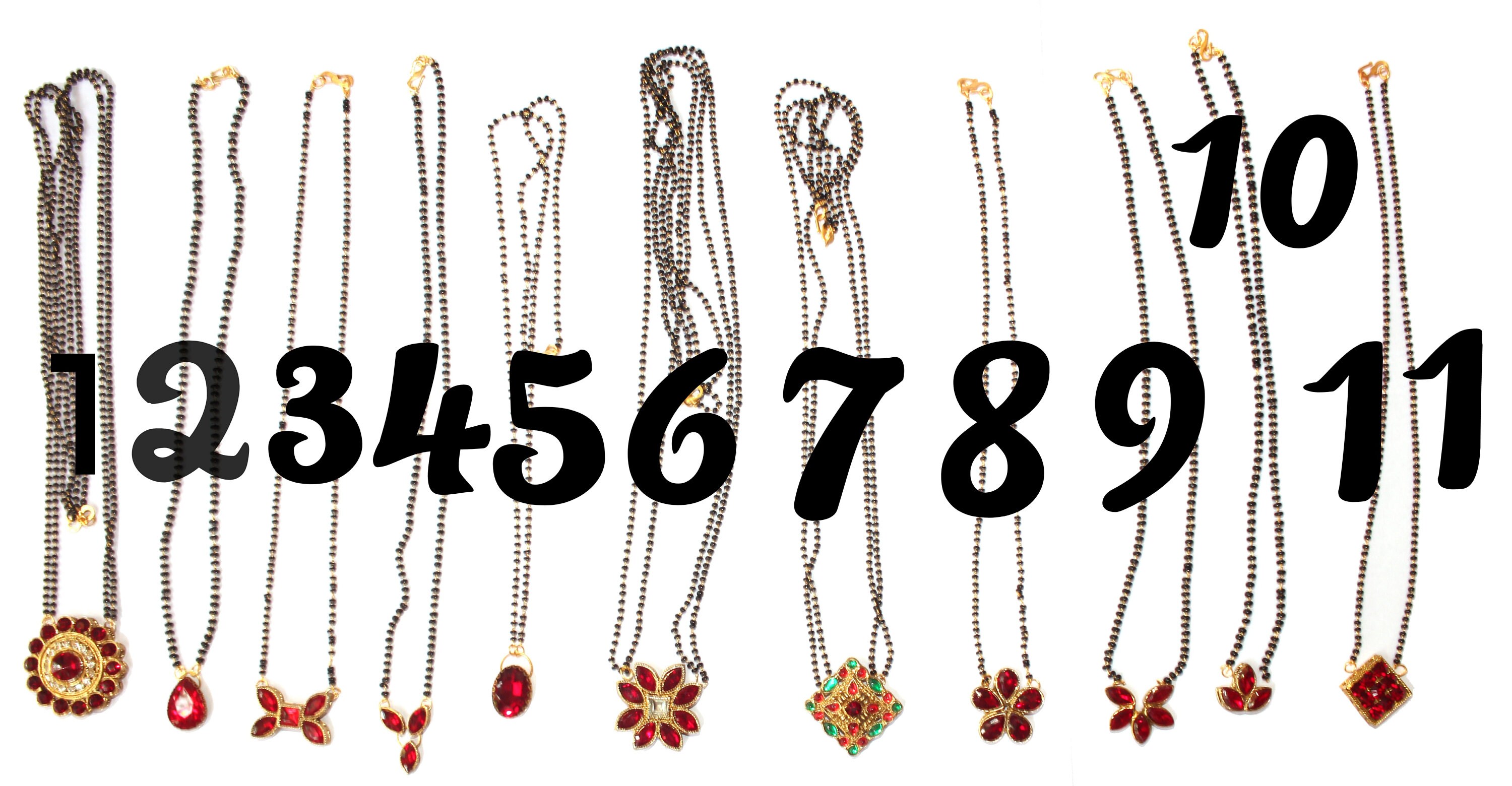 Mahabal Creations Sparkling Traditional Black Beads One Gram Gold ...