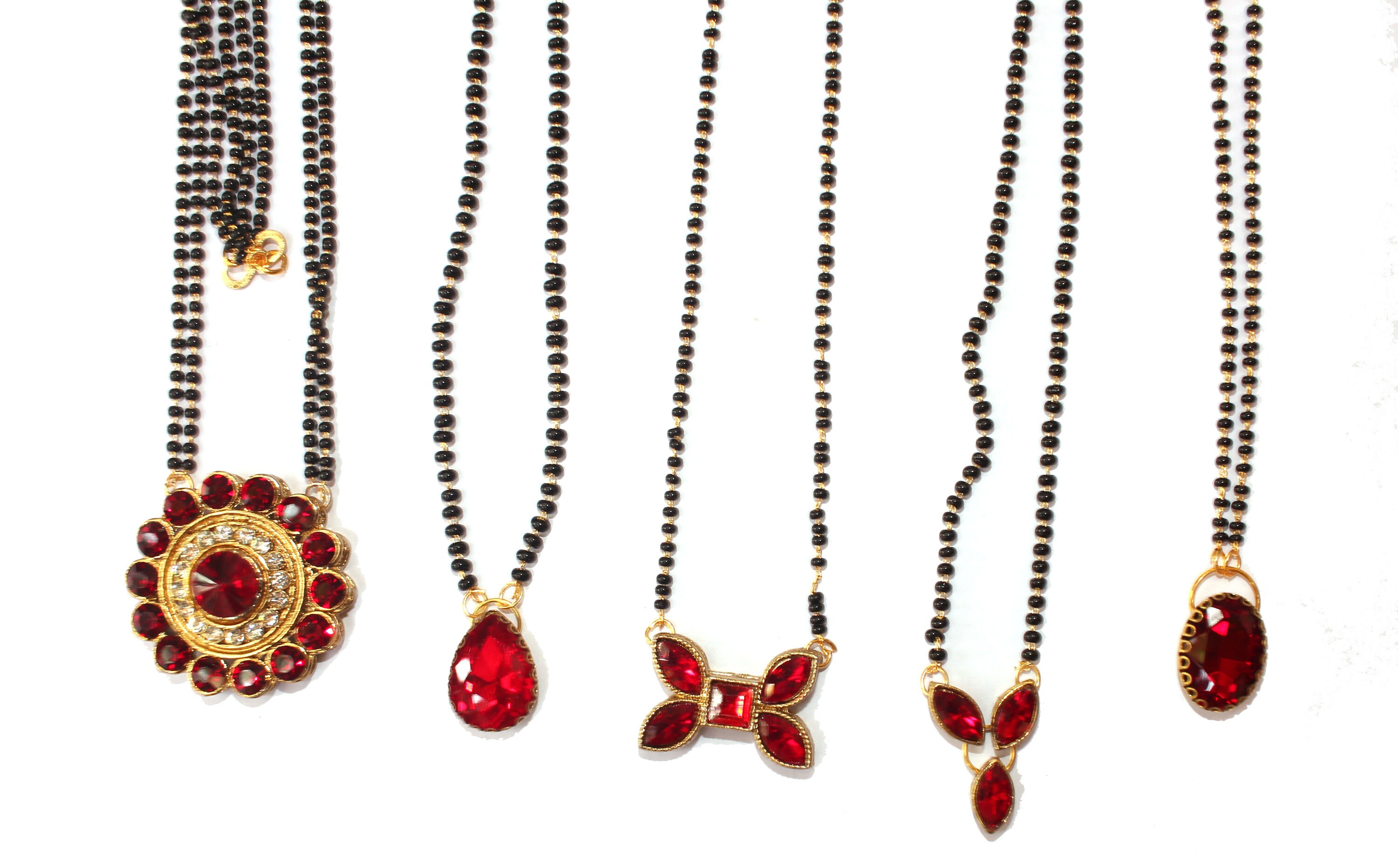 Mahabal Creations Sparkling Traditional Black Beads One Gram Gold ...