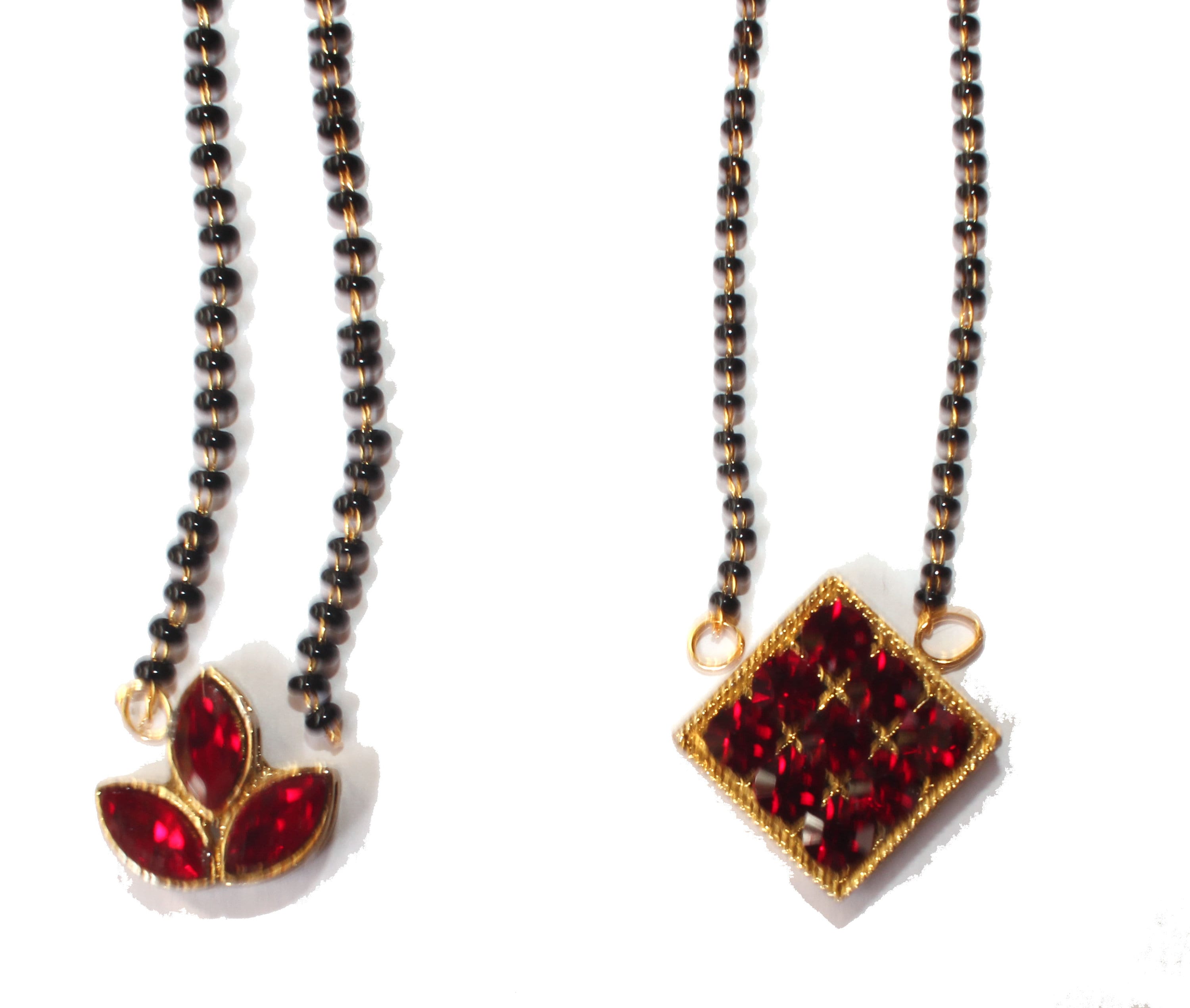 Mahabal Creations Sparkling Traditional Black Beads One Gram Gold ...