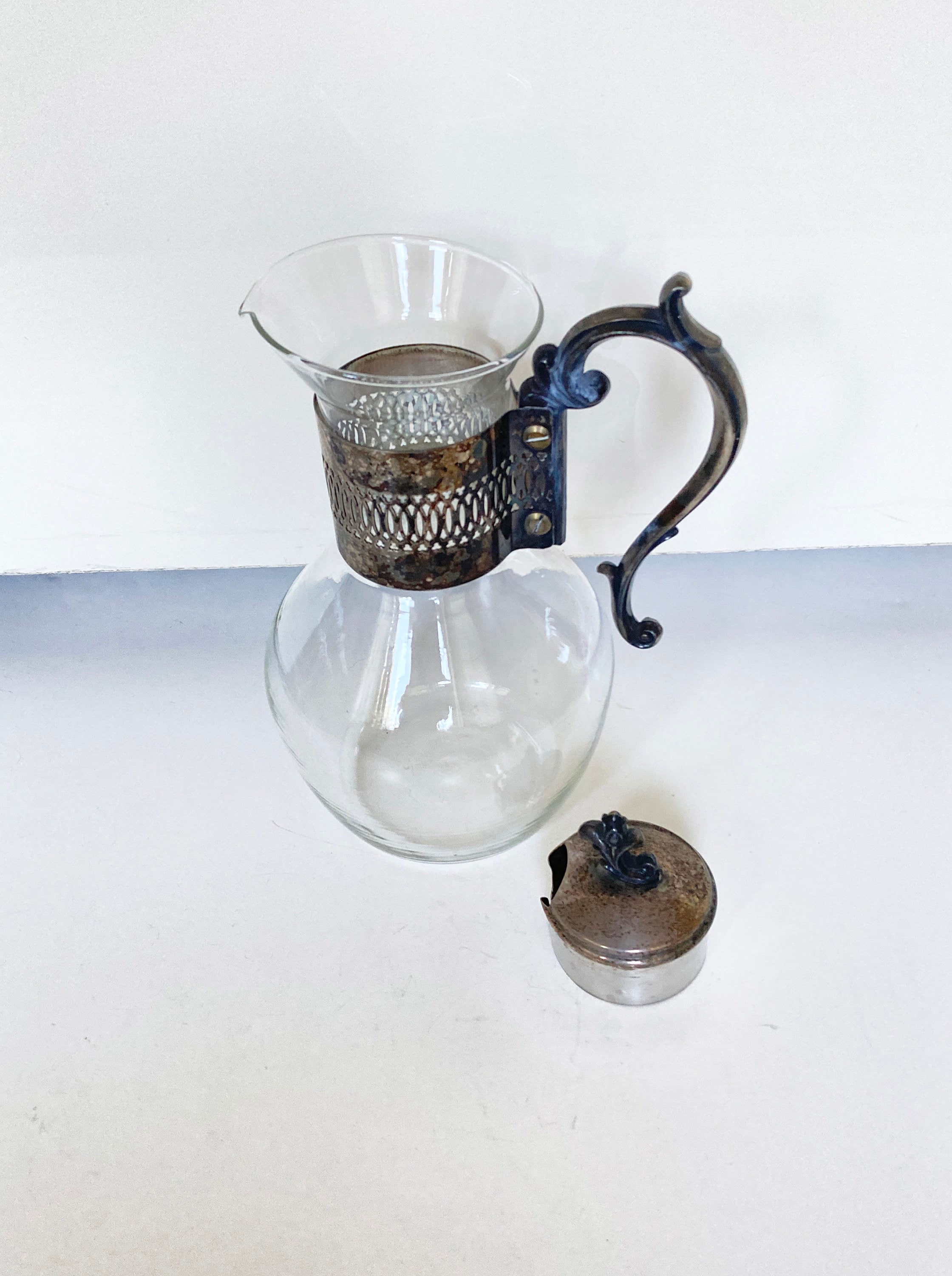 Corning Glass and Silver Coffeepot/ Pitcher. Vintage - Etsy