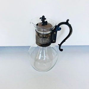 Corning Glass and Silver Coffeepot/ Pitcher. Vintage, Midcentury. - Etsy