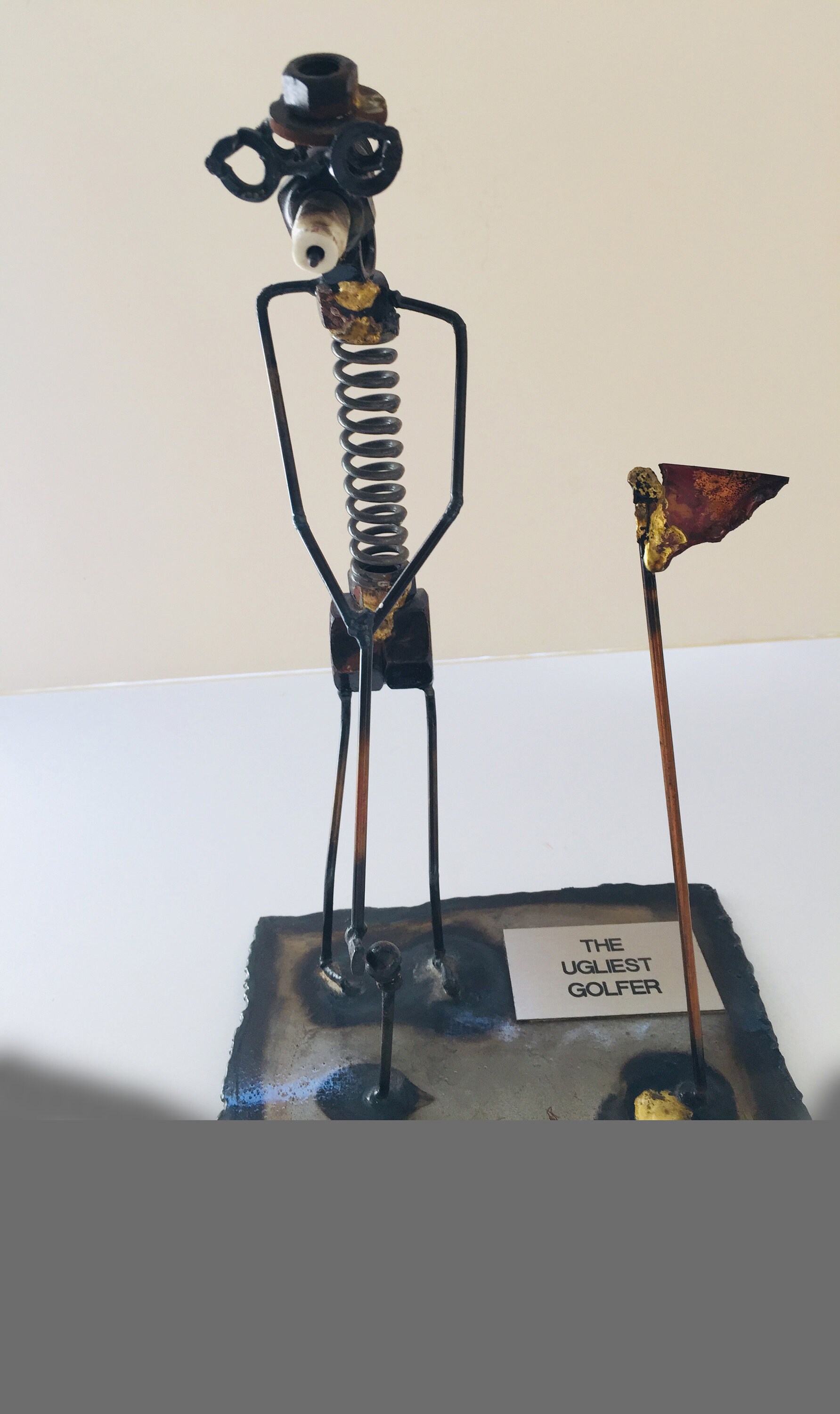 The Ugliest Golfer” by Richard Cooley, Vintage Scrap Metal Sculpture ...