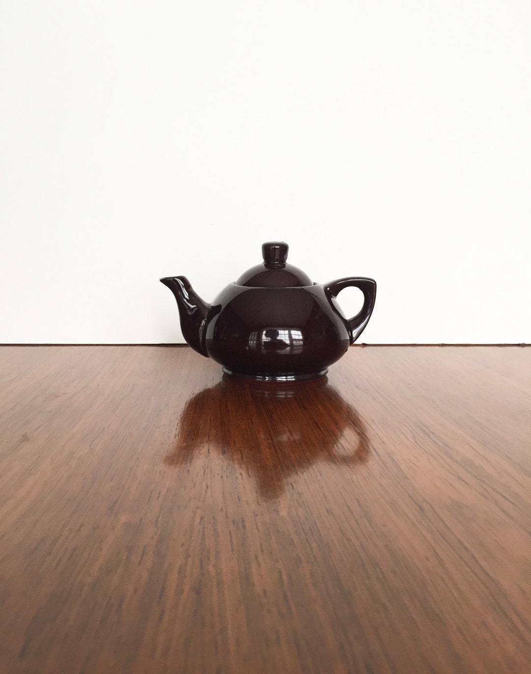 Small Shiny Brown Japanese Teapot. Terracotta Vintage - Etsy