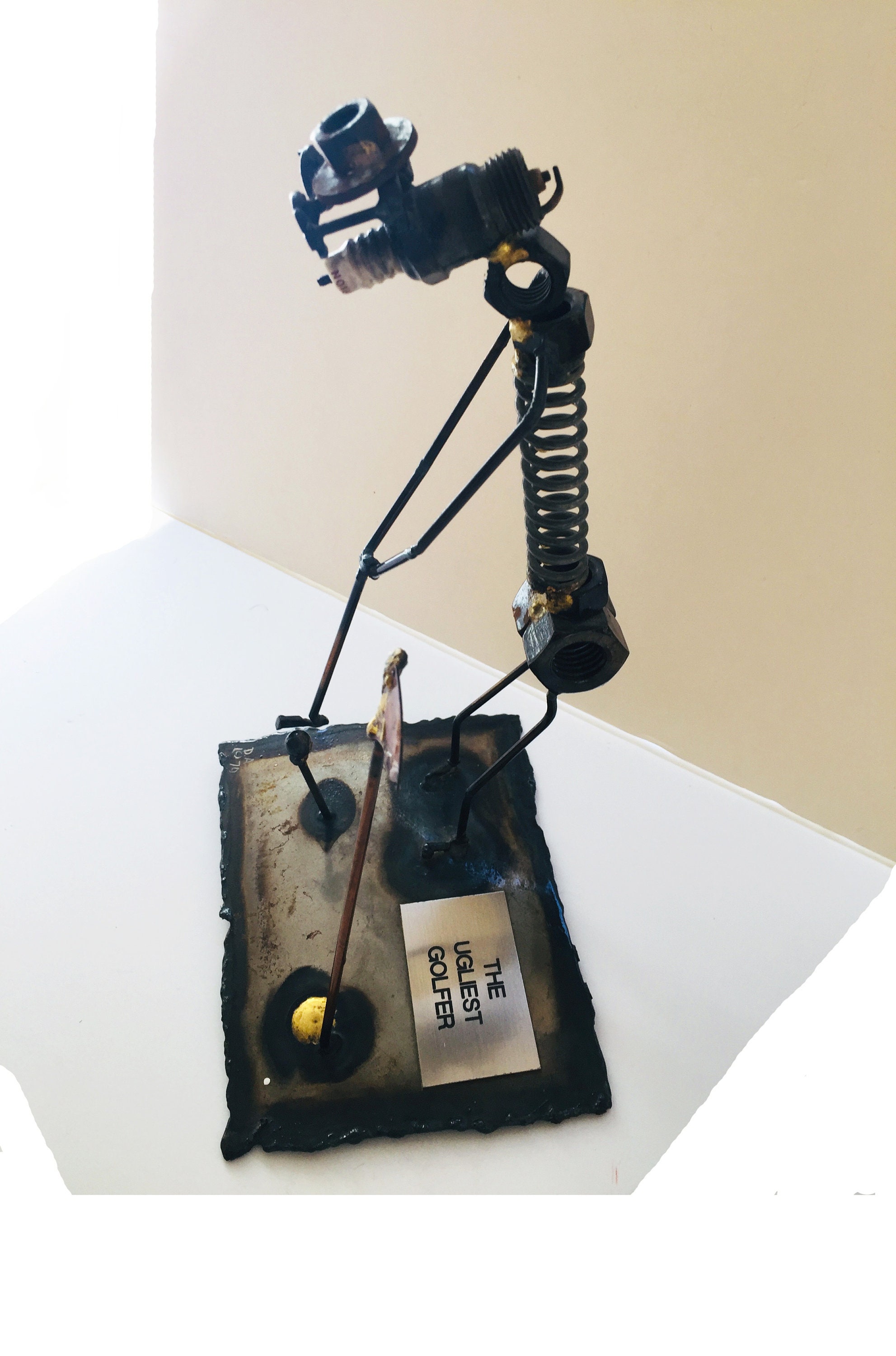 The Ugliest Golfer” by Richard Cooley, Vintage Scrap Metal Sculpture ...