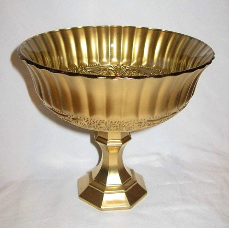 Gold Compote Bowl, Gold Compote Vase, Pedestal Vase, Wedding ... Gold Compote Bowl, Gold Compote Vase, Pedestal Vase, Wedding ...