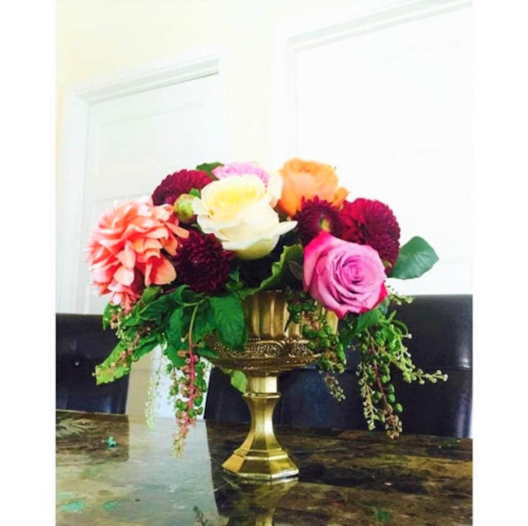 Gold Compote Vase - Gold Pedestal Vase - Gold Gobelt - Gold Wedding ...