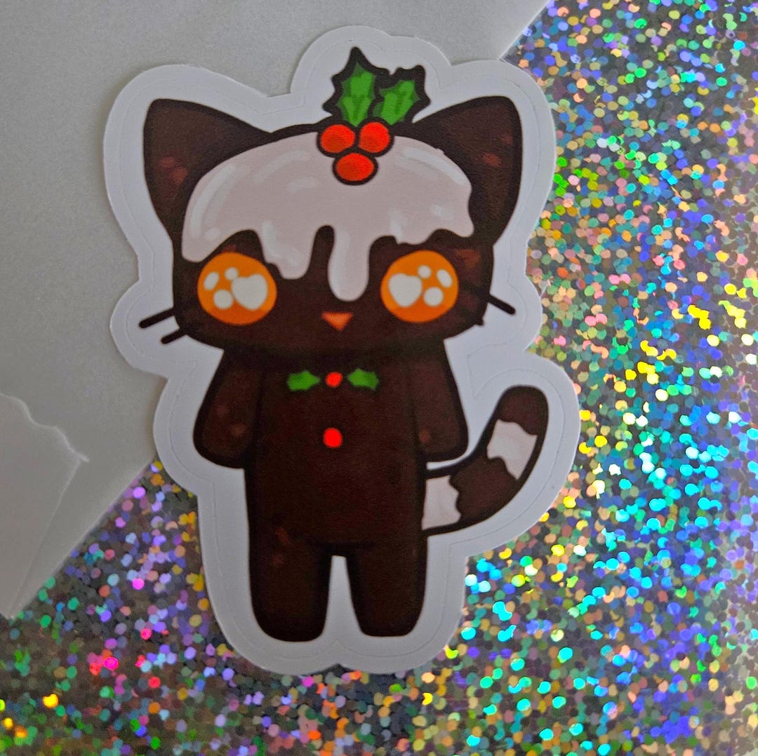 Christmas Pudding Character Sticker - Etsy
