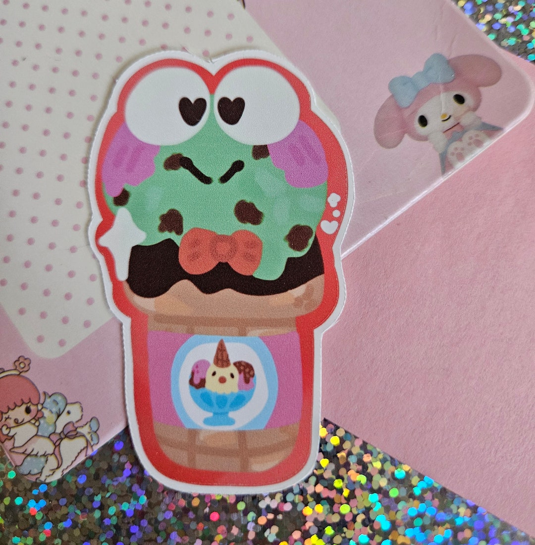 Minty Frog Ice Cream Sticker - Etsy