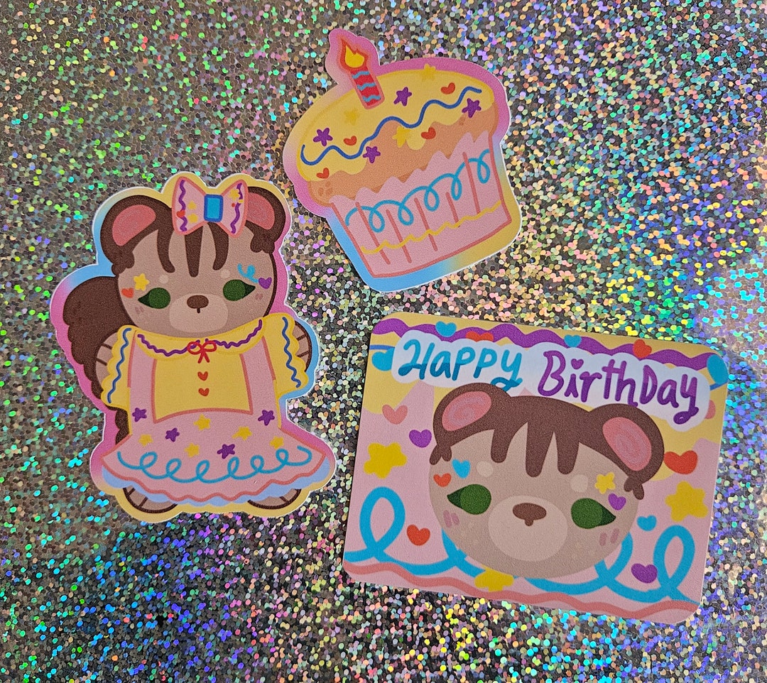 Kidcore Critter Birthday Bundle Sticker Set! - Etsy