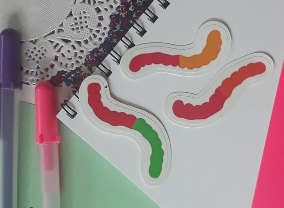 Gummy Worms Sticker Pack - Etsy