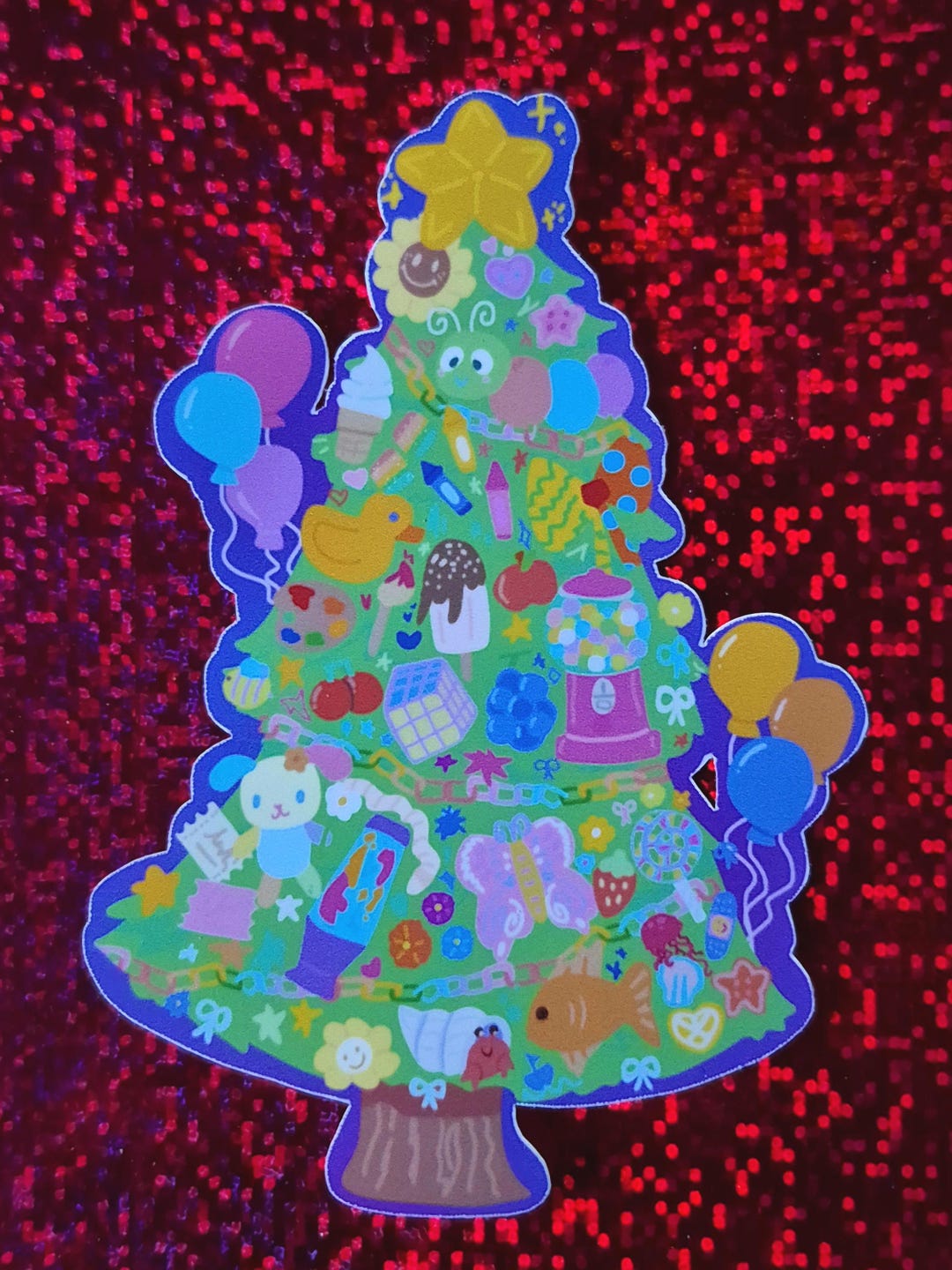Kidcore Christmas Tree Sticker! - Etsy