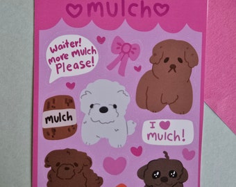 Mulch Dog Sticker Sheet Cute Meme Stickers 3 - Etsy