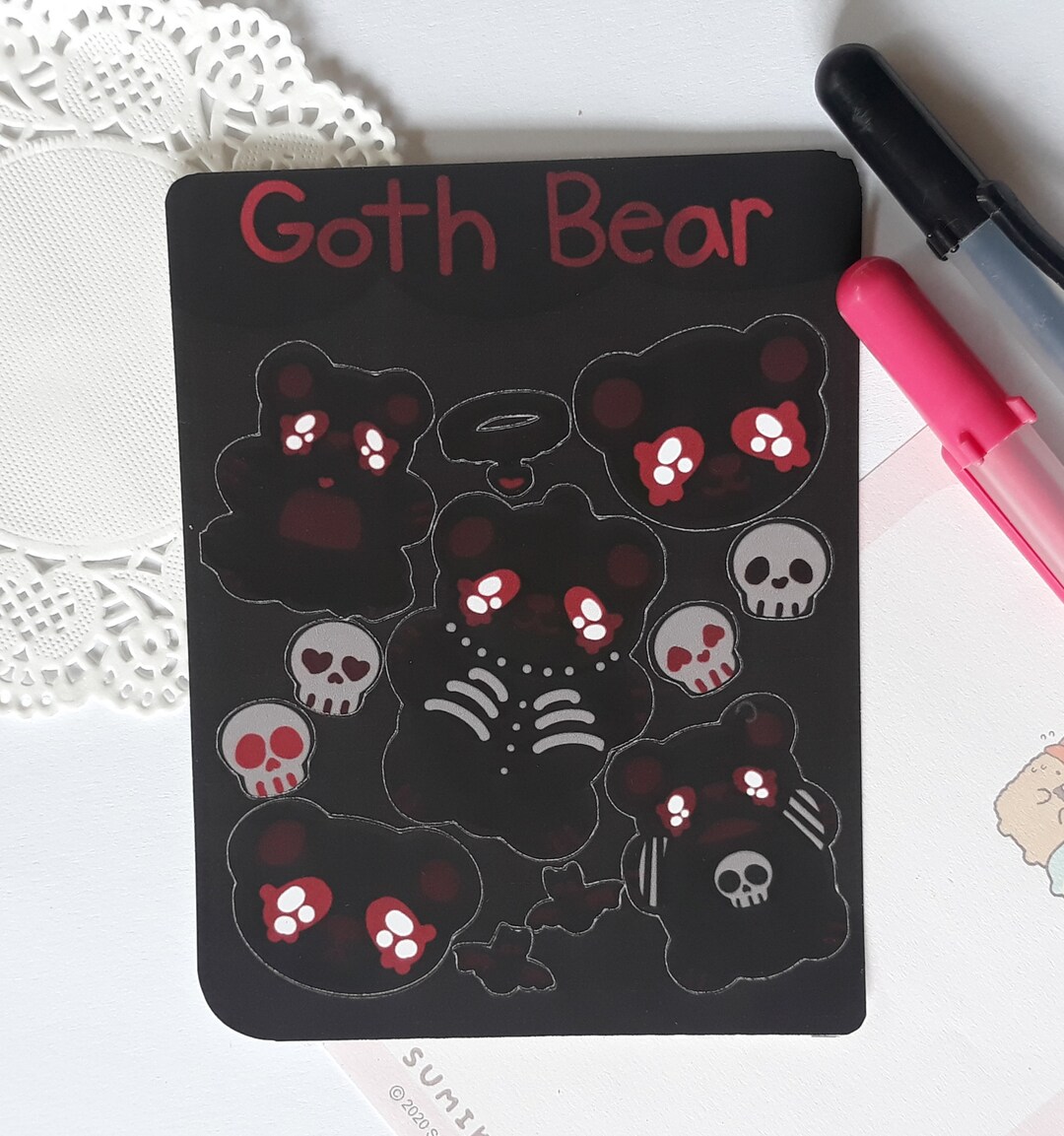Goth Bear! Sticker Sheet - Etsy