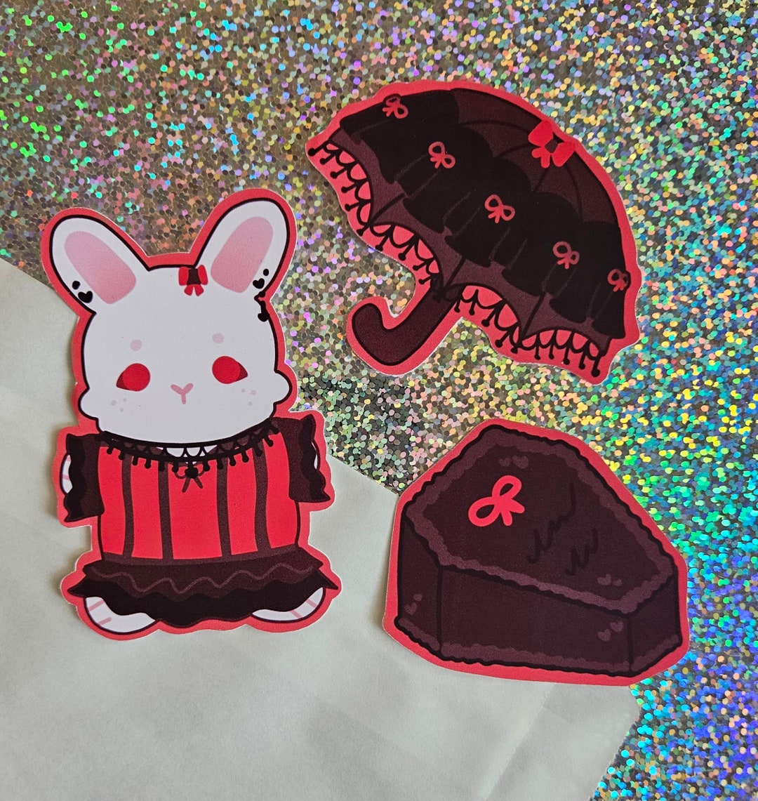 Goth Bunny Critter Sticker Set! - Etsy