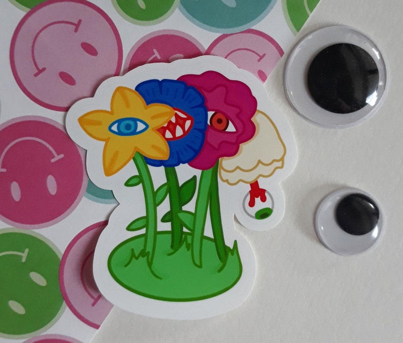 Weirdcore Flowers Sticker - Etsy