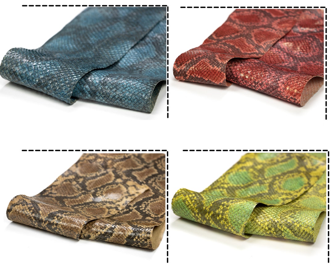 Salmon Fish Leather, Snake Printed, Serpiente Print, Embossed Leather ...